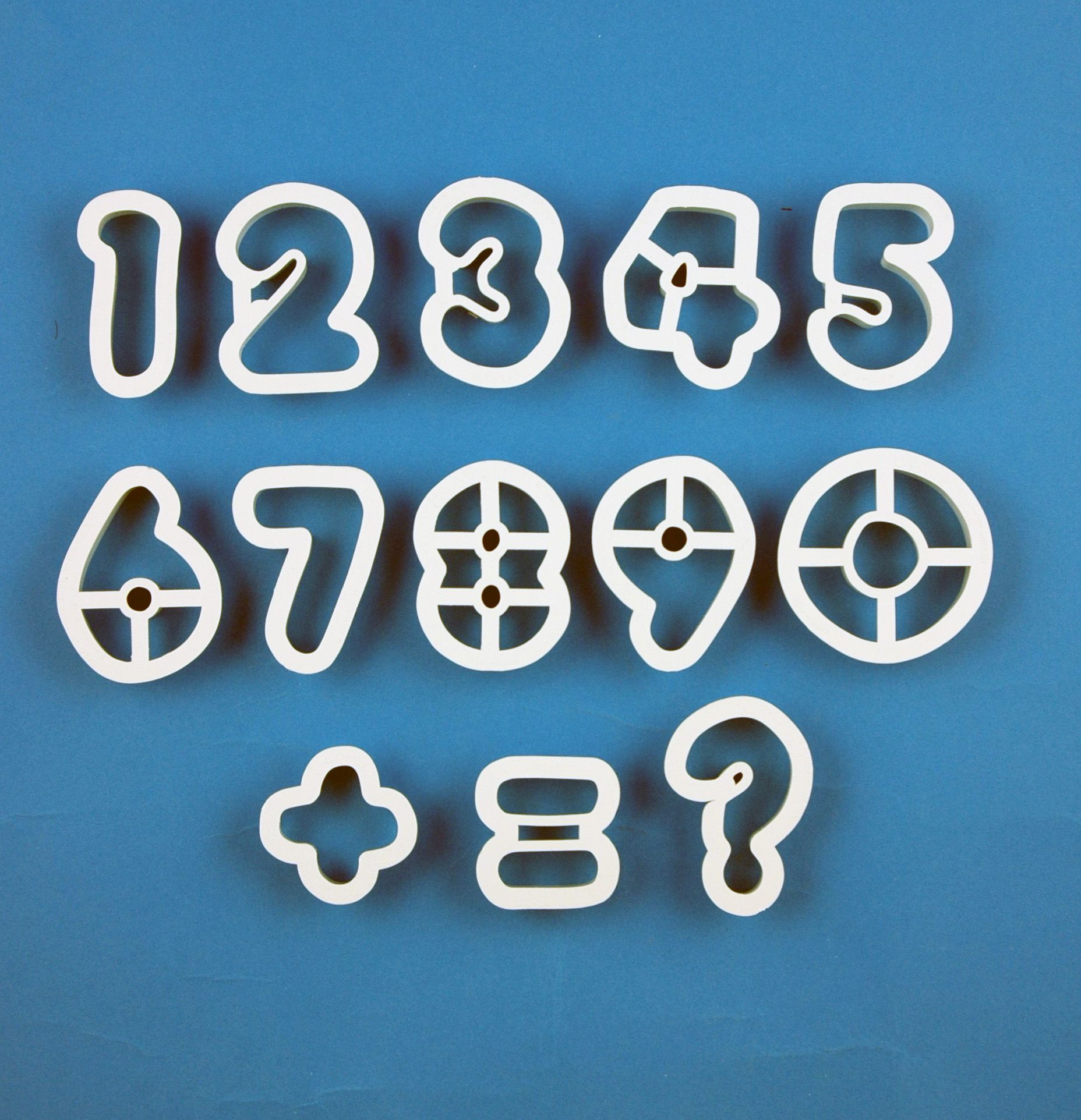 Forma cutter fondant, martipan model cifre, decupator cifre, set 13 buc ...